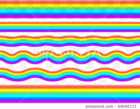 Seamless Rainbow Borders, Spectrum Lines Vector... - Stock Illustration ...