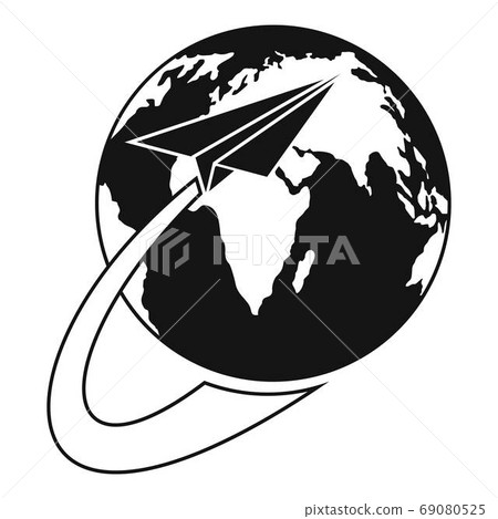 Around the world icon, simple style. - Stock Illustration [69080525 ...