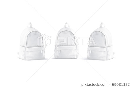 Blank white backpack with zipper mockup, front... - Stock Illustration ...
