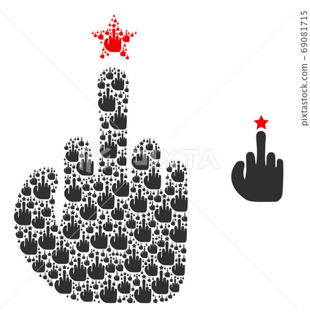 Rude Finger Gesture Mosaic of Self Icons - Stock Illustration [69081715 ...