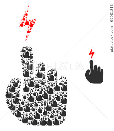 Electric Hand Composition of Self Icons - Stock Illustration [69081818 ...