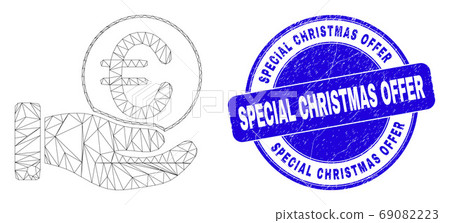 Blue Scratched Special Christmas Offer Seal and... - Stock Illustration ...