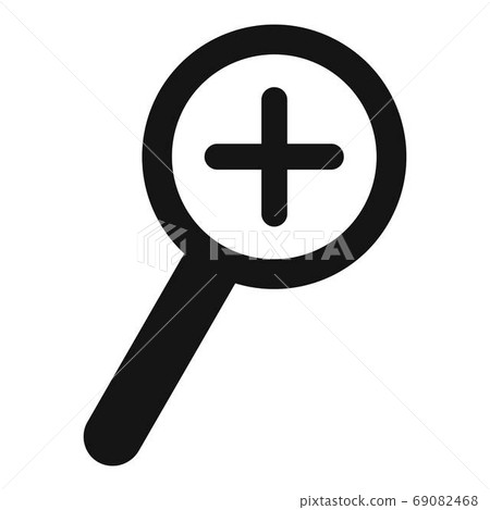 Cursor magnifier plus icon, simple black style - Stock Illustration ...