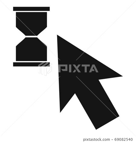 Cursor wait icon, simple black style - Stock Illustration [69082540 ...