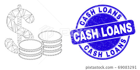 Blue Grunge Cash Loans Stamp and Web Carcass Cash - Stock Illustration ...
