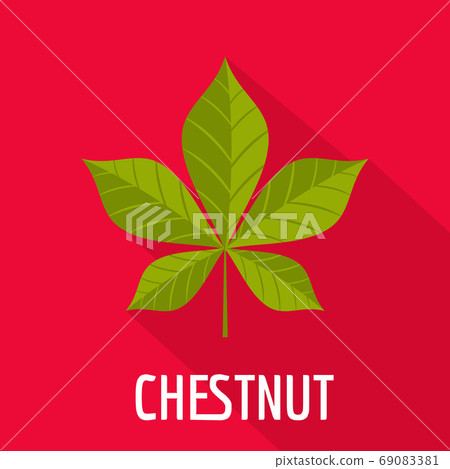Chestnut leaf icon, flat style-插圖素材 [69083381] - PIXTA圖庫