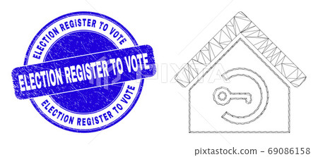 Blue Grunge Election Register to Vote Seal and... - Stock Illustration ...