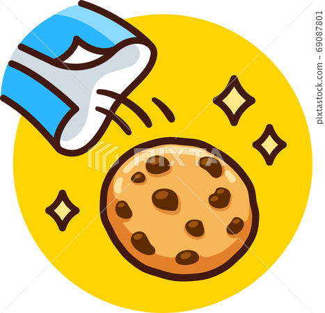 Cartoon cookie out of packet - Stock Illustration [69087801] - PIXTA