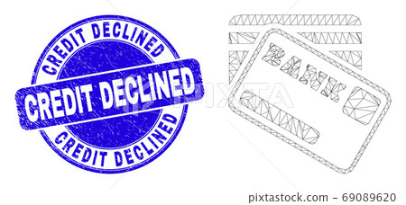Blue Grunge Credit Declined Stamp Seal and Web... - Stock Illustration ...