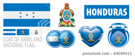 Vector set of the coat of arms and national... - Stock Illustration ...