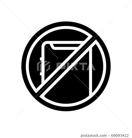 phone crossed out mark glyph icon vector...-插圖素材 [69093422] - PIXTA圖庫