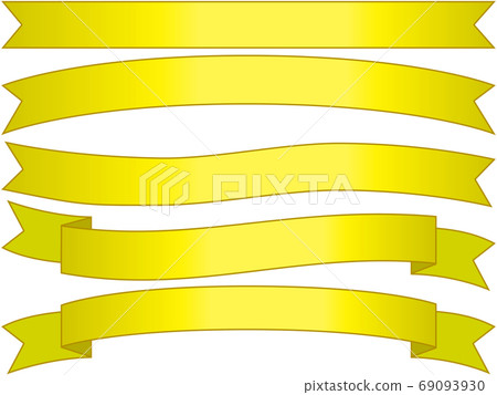 Ribbon set Yellow 5 types set - Stock Illustration [69093930] - PIXTA