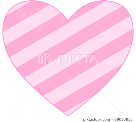 Pink striped heart - Stock Illustration [69093933] - PIXTA