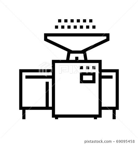 winnowing machine line icon vector illustration - Stock Illustration ...