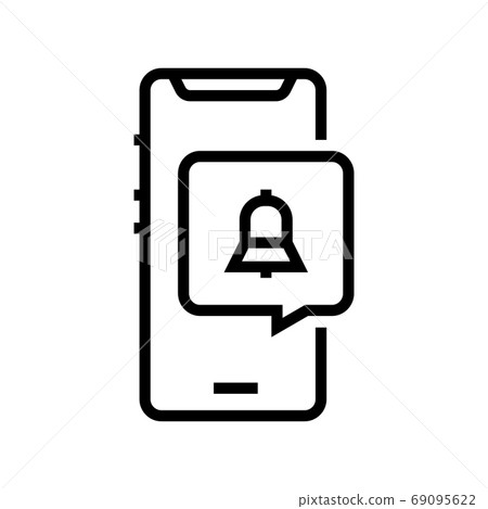 phone alarm clock line icon vector illustration - Stock Illustration ...