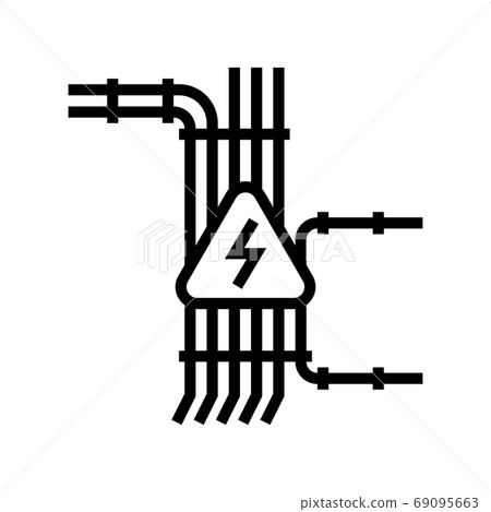 electric wiring line icon vector illustration - Stock Illustration ...