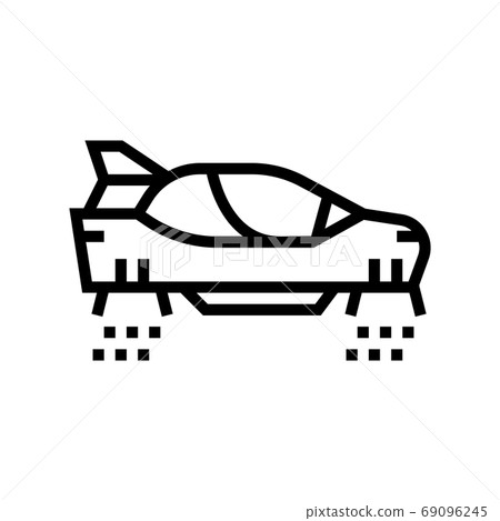 flying car line icon vector illustration - Stock Illustration [69096245 ...