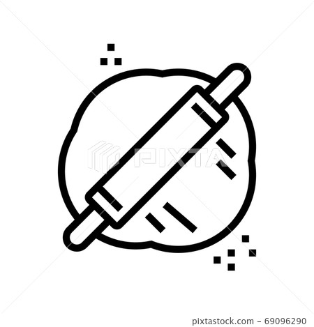 rolling dough line icon vector illustration - Stock Illustration ...