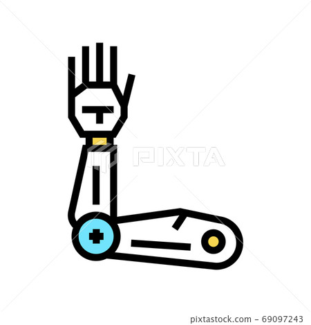 robotic arm color icon vector illustration - Stock Illustration ...