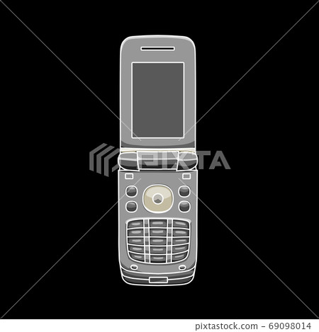 Gray mobile phone (black background) - Stock Illustration [69098014 ...