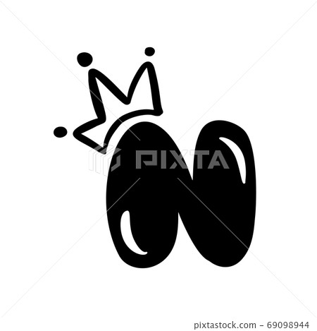 Vector plump vintage cute letter N with crown.... - Stock Illustration ...