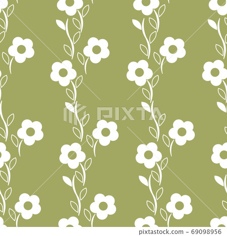Small floral seamless pattern green - Stock Illustration [69098956] - PIXTA