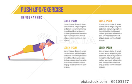 Infographic of push ups in gym vector - Stock Illustration [69105577 ...