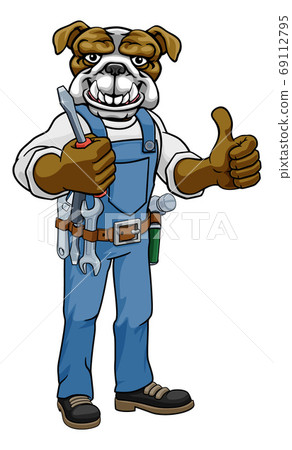 Bulldog Electrician Handyman Holding Screwdriver - Stock Illustration ...