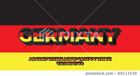 Germany flag color 3d text design templates - Stock Illustration ...