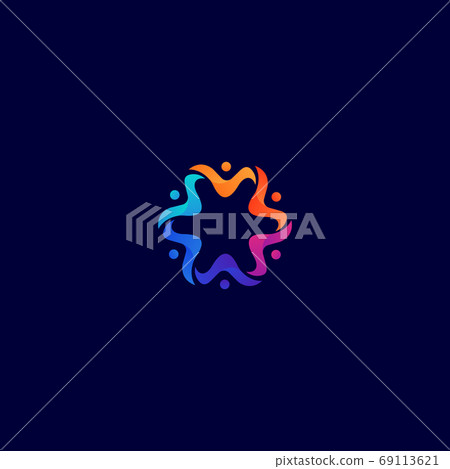 abstract six ornament logo for group design vector - Stock Illustration ...