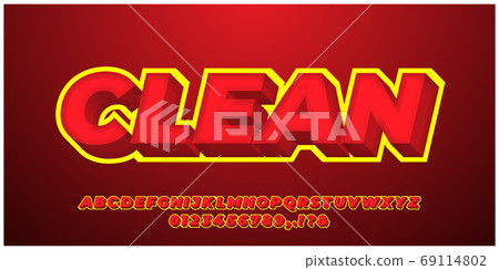 Red 3D text effect editable template - Stock Illustration [69114802 ...