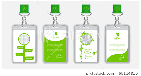 Green gardening id card design - Stock Illustration [69114819] - PIXTA