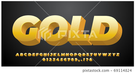 Bold gold text effect templates - Stock Illustration [69114824] - PIXTA