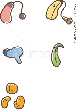 Hearing aid set - Stock Illustration [69117977] - PIXTA