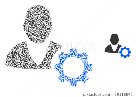 User Options Cog Recursive Collage of Self Icons - Stock Illustration ...