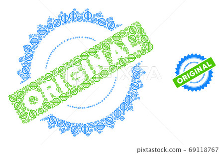 Original Stamp Recursive Composition of Self Icons - Stock Illustration ...