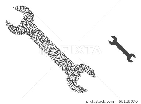 Wrench Recursion Composition of Self Icons - Stock Illustration ...