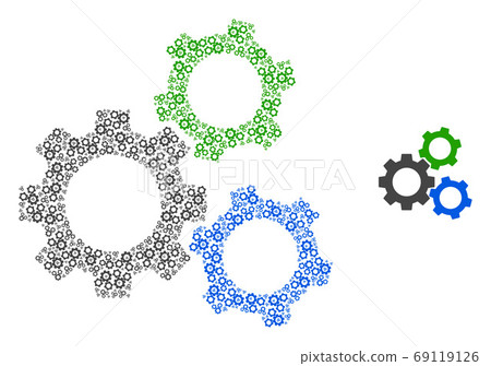Cogwheels Recursive Collage of Self Items - Stock Illustration ...