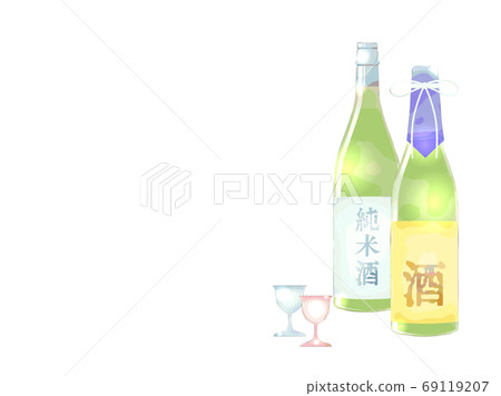 Japanese sake illustration background,... - Stock Illustration ...