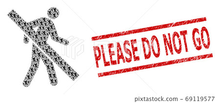 Forbidden Walking Man Collage of Forbidden... - Stock Illustration ...