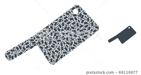 Butchery Knife Recursive Composition of Self Icons - Stock Illustration ...