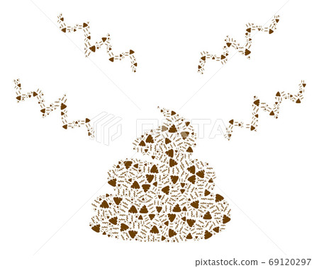 Smelly Shit Vector Collage of Self Fractal Icons - Stock Illustration ...