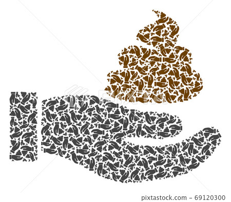 Shit Hand Vector Composition of Self Fractal Items - Stock Illustration ...