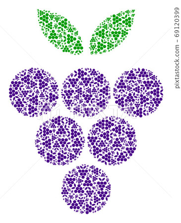 Grape Berry Vector Collage of Self Fractal Icons - Stock Illustration ...