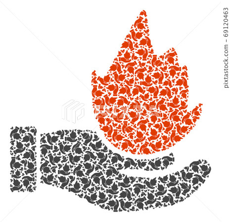 Burn Hand Vector Collage of Self Recursive Icons - Stock Illustration ...
