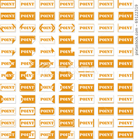 Orange label set with "POINT" drawn to... - Stock Illustration ...