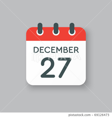 Calendar icon day 27 December, template icon day - Stock Illustration ...