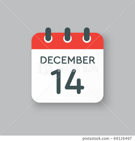 Calendar icon day 14 December, template icon day - Stock Illustration ...