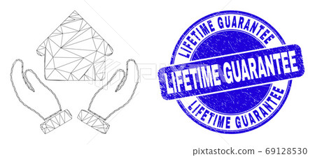 Blue Grunge Lifetime Guarantee Stamp and Web... - Stock Illustration ...