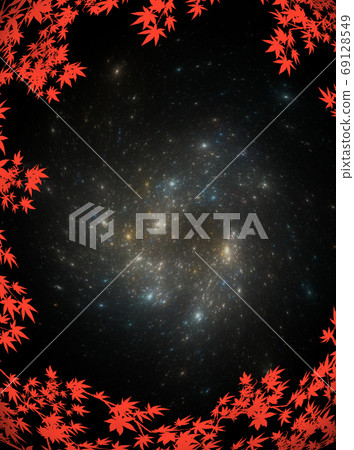 Galaxy and autumn leaves - Stock Illustration [69128549] - PIXTA